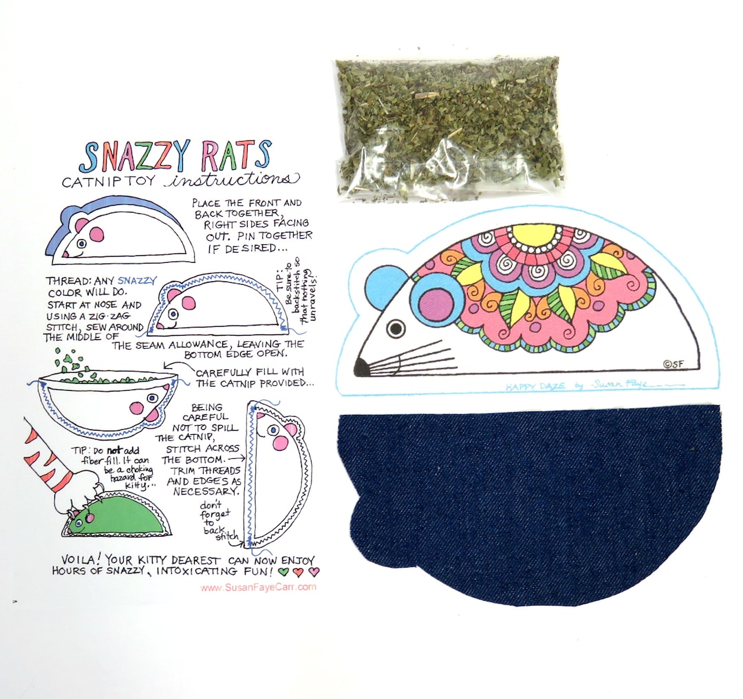DIY Kit Catnip Toy to Sew/ Snazzy Rat happy Daze - Etsy Australia