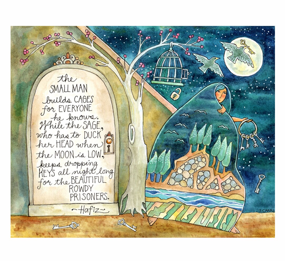 Hafiz Inspirational Poem "dropping Keys"/ 8 X 10" Art Print ...