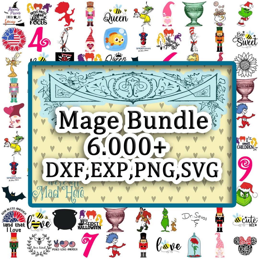 6,000mega Svg Bundle Cartoon SVG Stickers Bundle Svg Cricut Cut Files ...