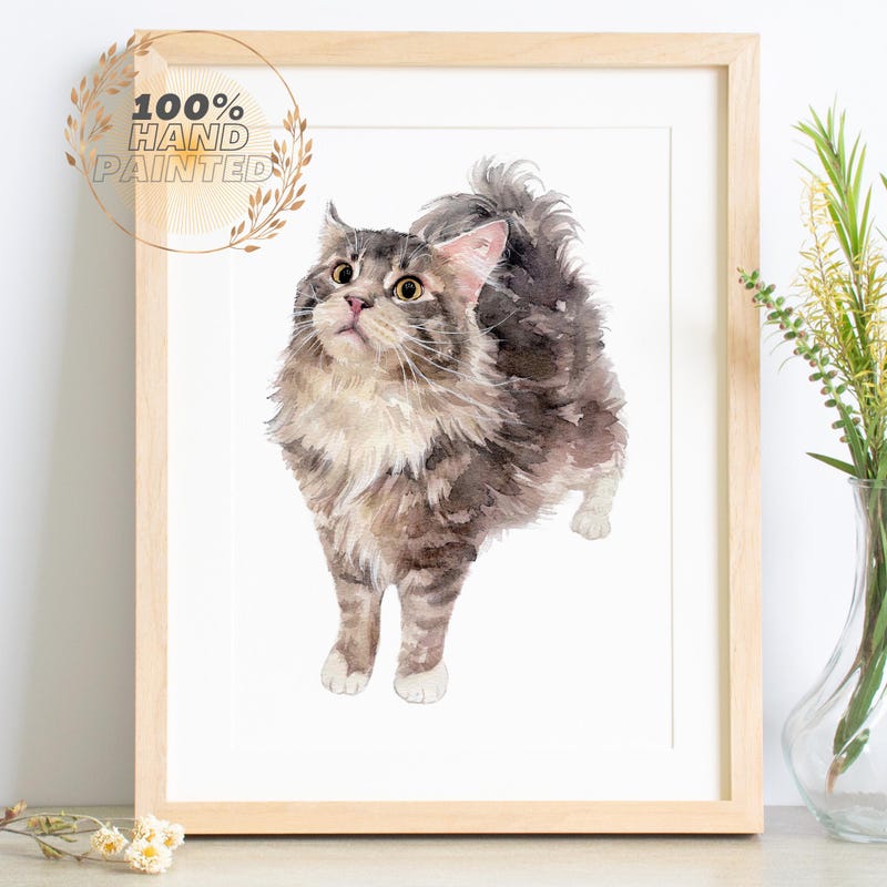 Framed Regal Cat Art - Etsy UK