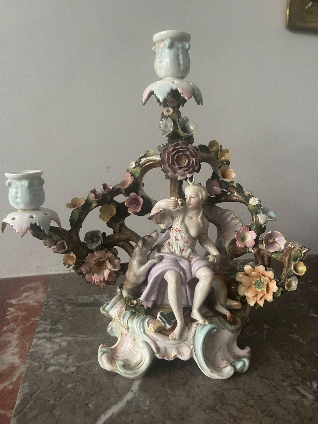 Capodimonte Porcelain Candelabra - Etsy