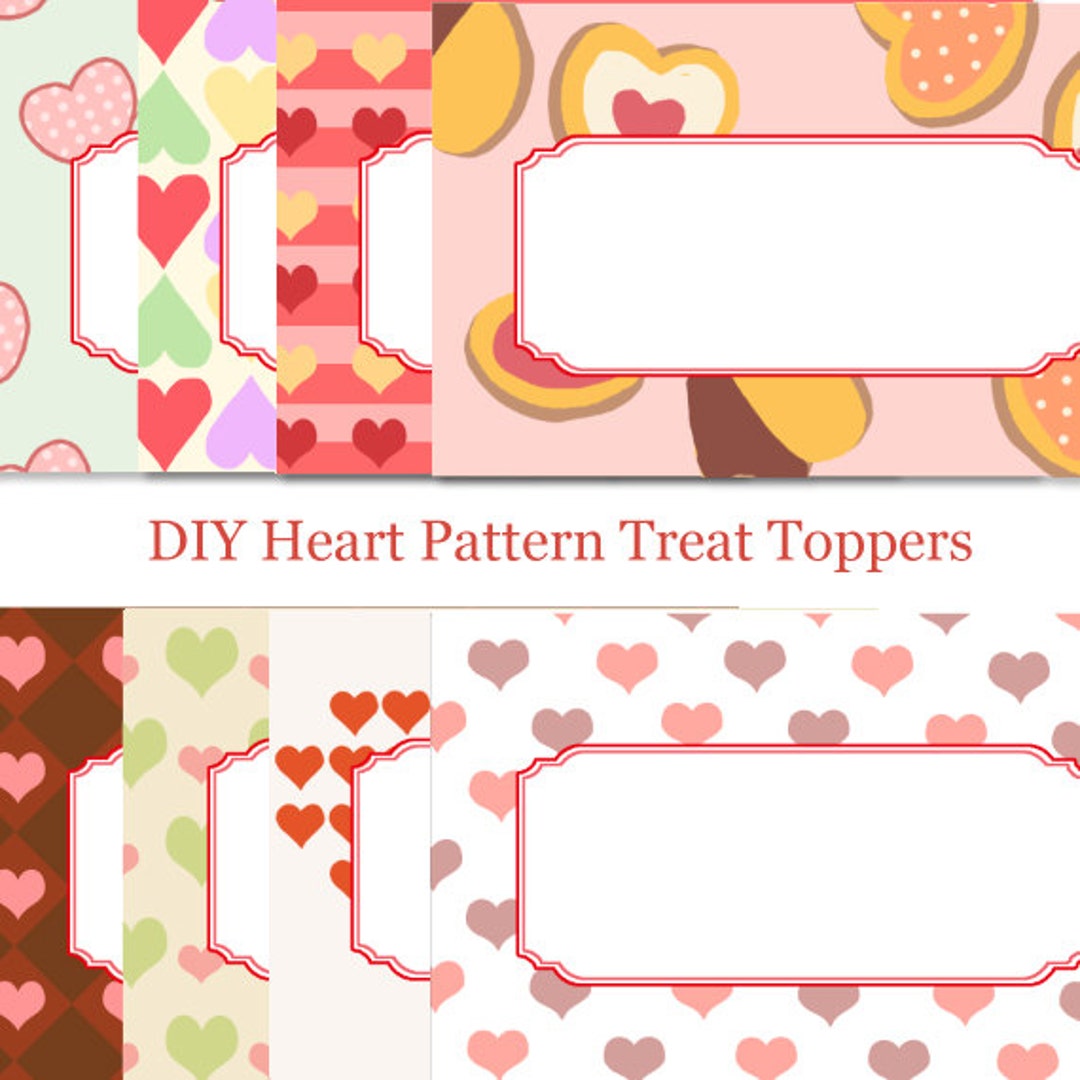 Printable Valentine's Day Treat Bag Toppers, Cute Hearts Treat Bag ...