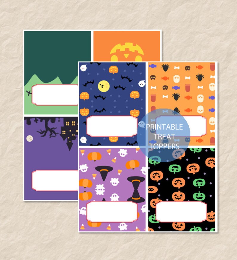 Printable Halloween Treat Bag Toppers, Pumpkin Treat Toppers, Trick or ...