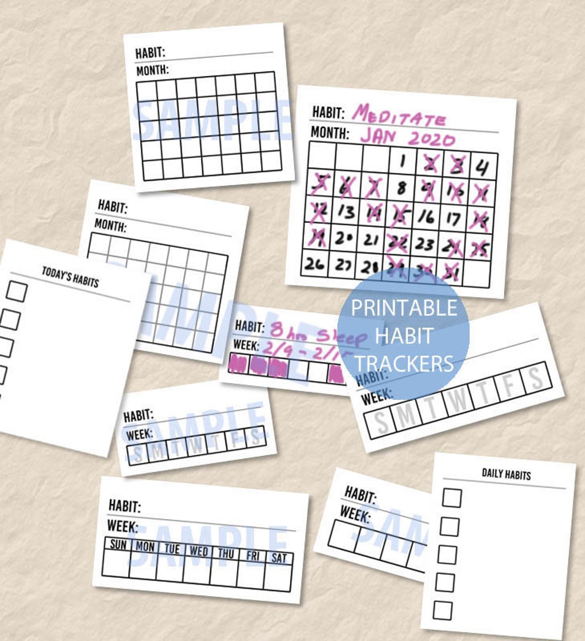 Printable Minimalist Habit Tracker, Simple Habit Tracker, Weekly Habit ...