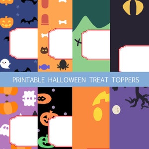 Printable Halloween Treat Bag Toppers, Pumpkin Treat Toppers, Trick or ...