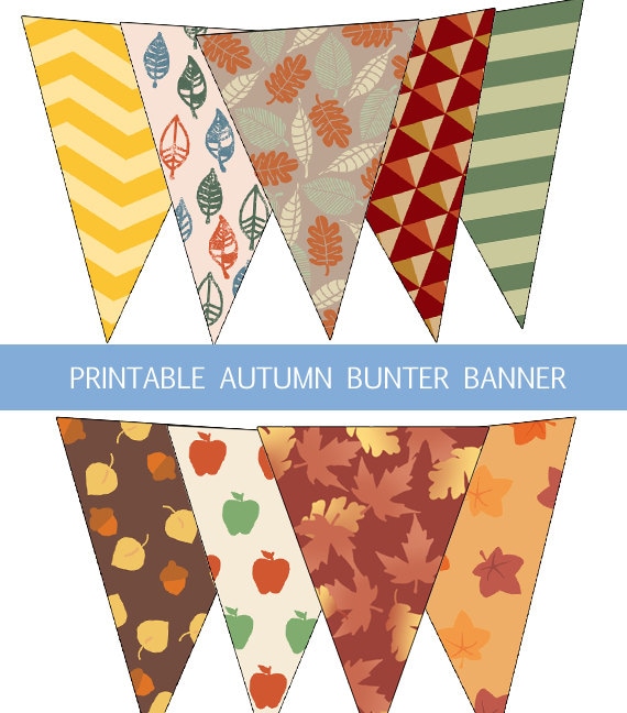 Printable Autumn Bunting Banner Autumn Theme Banner Fall | Etsy