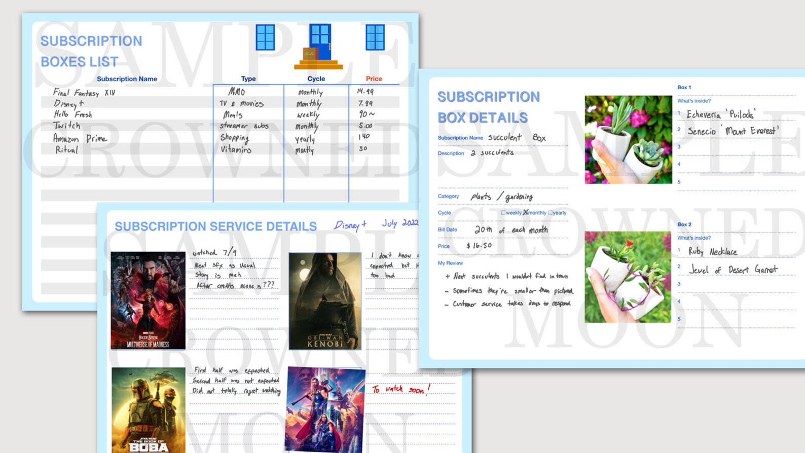 Digital Subscription Tracker and Journaling - Keep Track of All Your ...