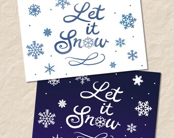 Printable Card Let It Snow Holiday Card Instant Download Printable ...