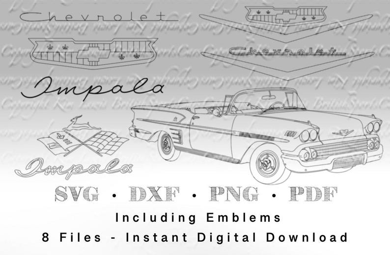 1958 Chevrolet Impala - Incl. Emblems - Etsy