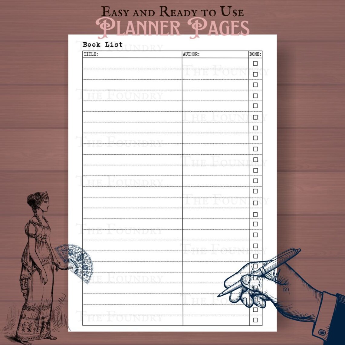 Printable Book List Template Book Journal Reading Log Digital Book ...