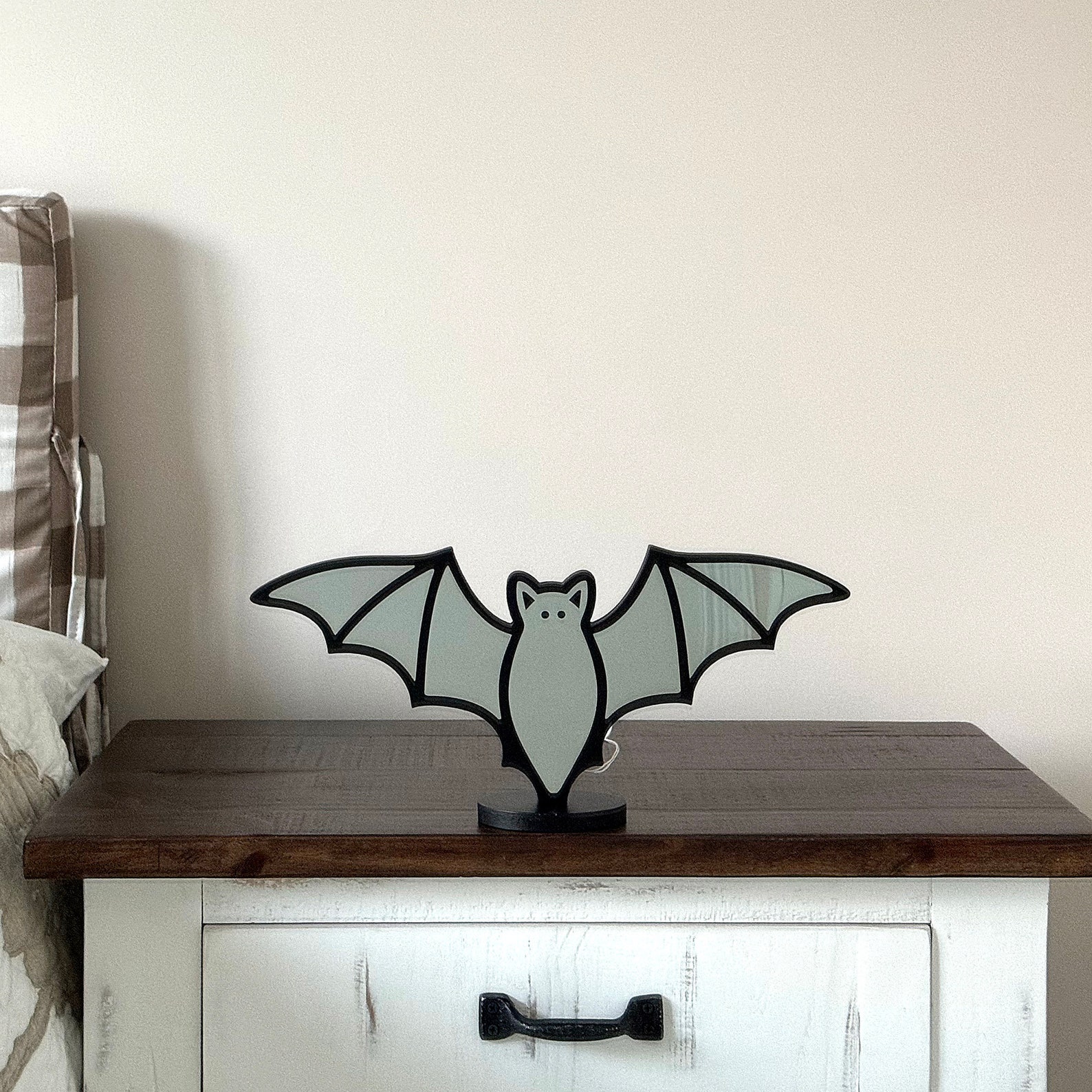 Bat Infinity Mirror Light 16x7 With Stand - Halloween LED Tabletop ...
