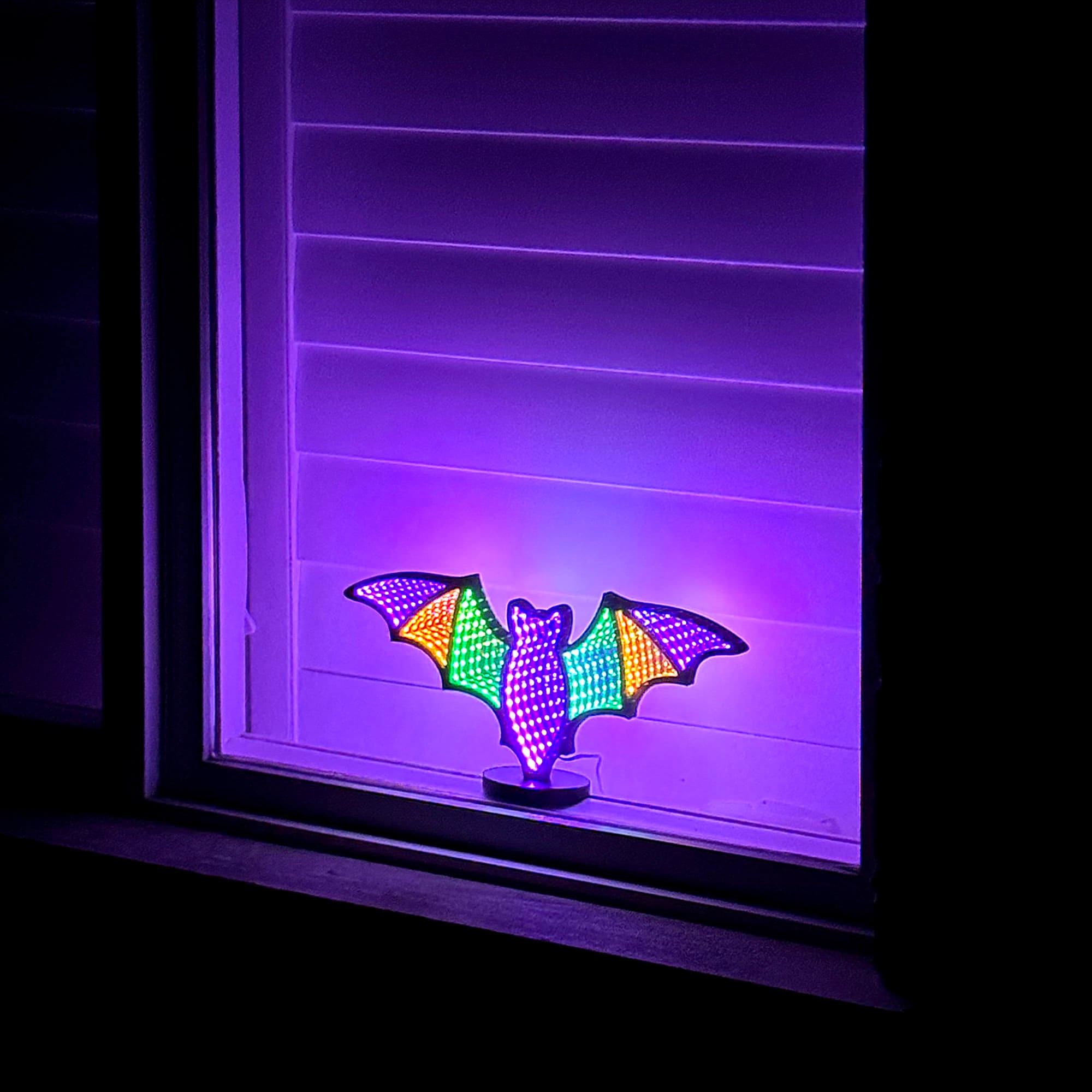 Bat Infinity Mirror Light 16x7 With Stand - Halloween LED Tabletop ...