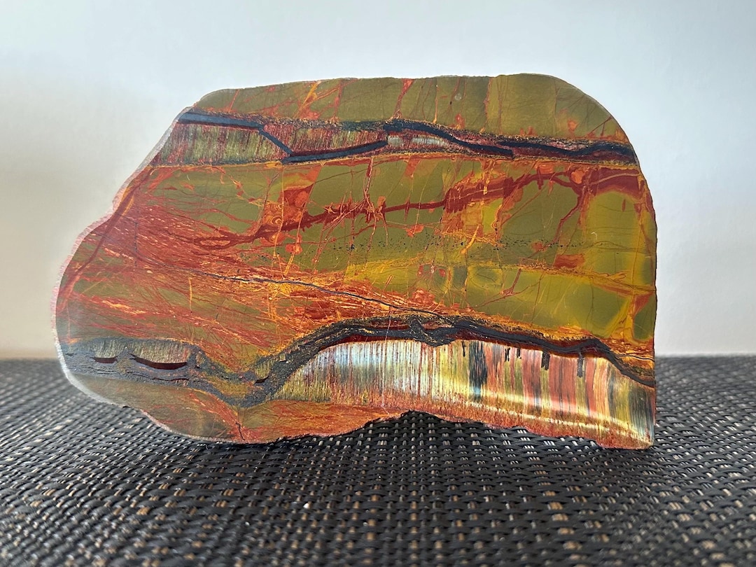 Rare Marra Mamba Tiger Eye Polished Slice. Stunning Colours. Pilbara ...