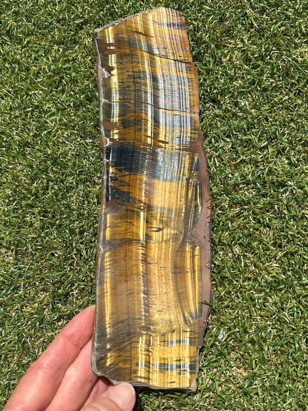 Blue and Gold Tiger Eye Slice, 383g - Etsy
