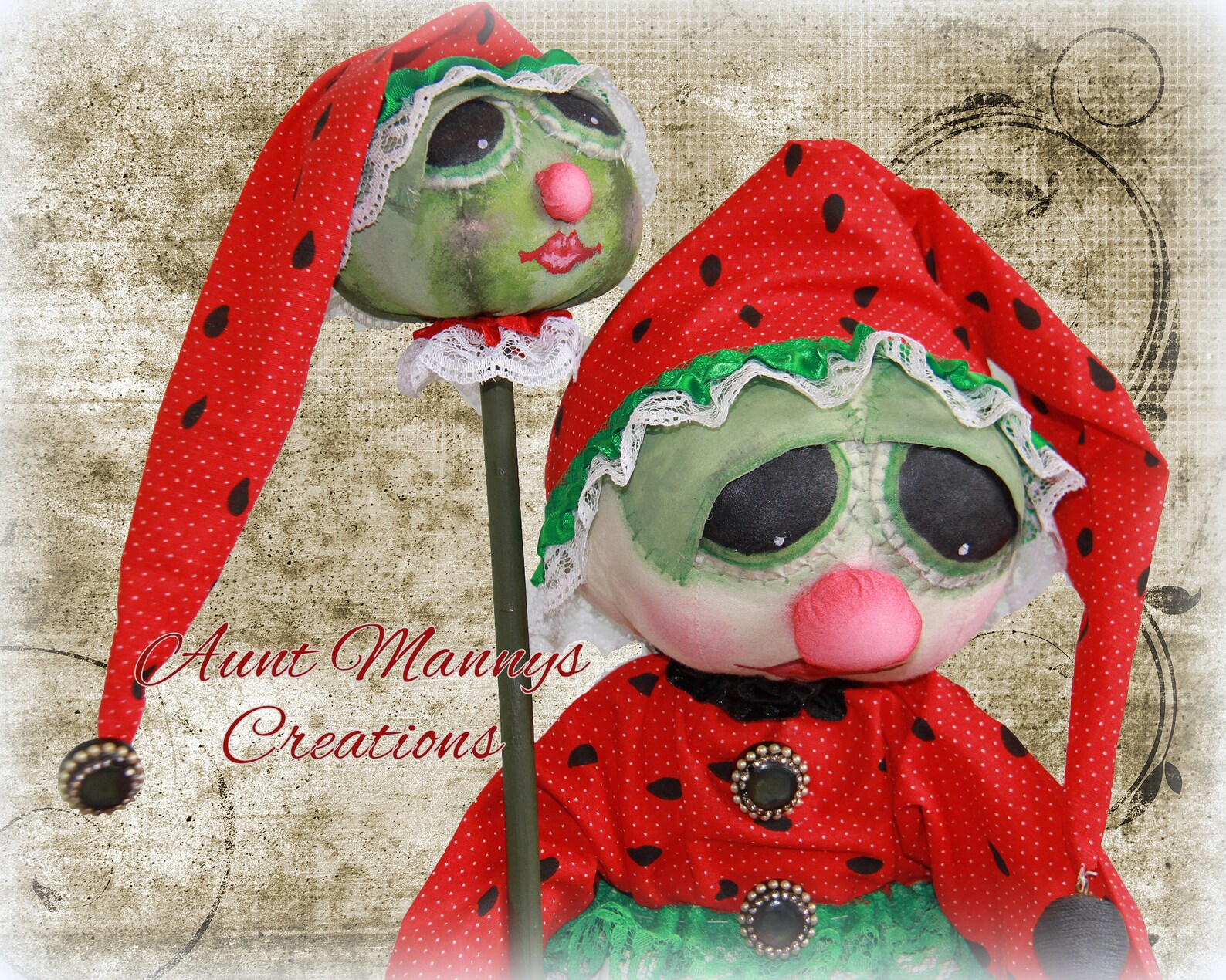 Primitive Spring Summer Watermelon Doll and Mini Watermelon - Etsy
