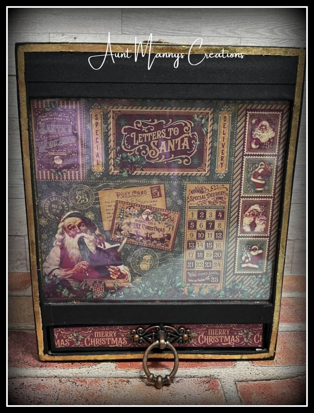 Vintage Style Christmas Memory Box With Scrapbook & Drawer - Etsy