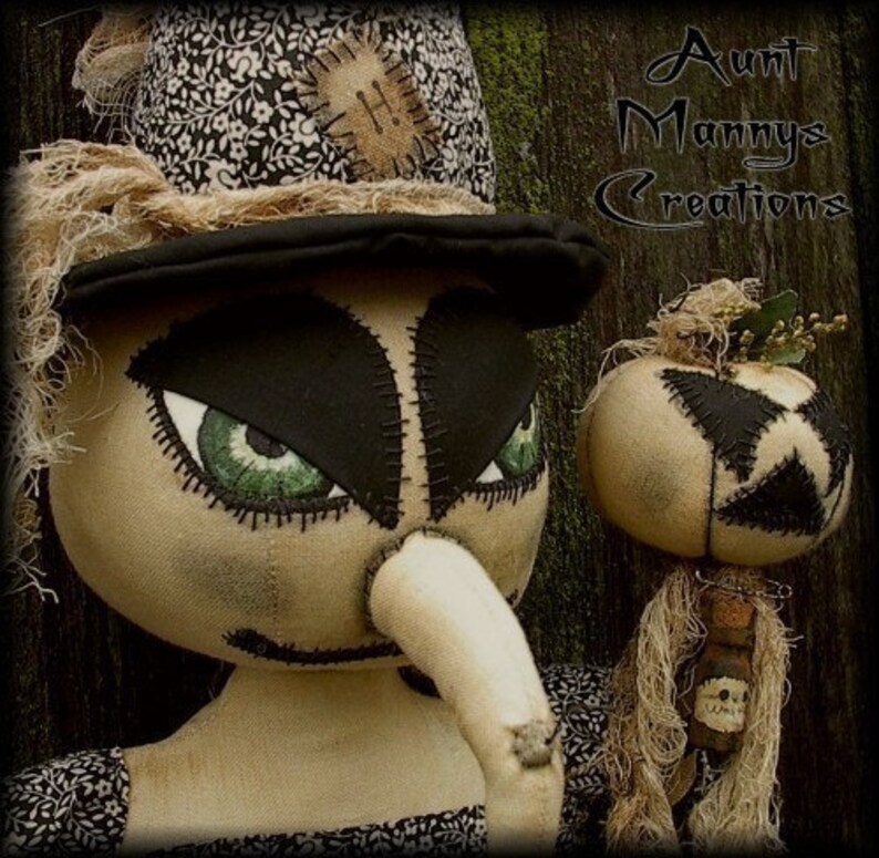 Primitive Halloween Witch Doll Pattern With Potion Bottles and - Etsy