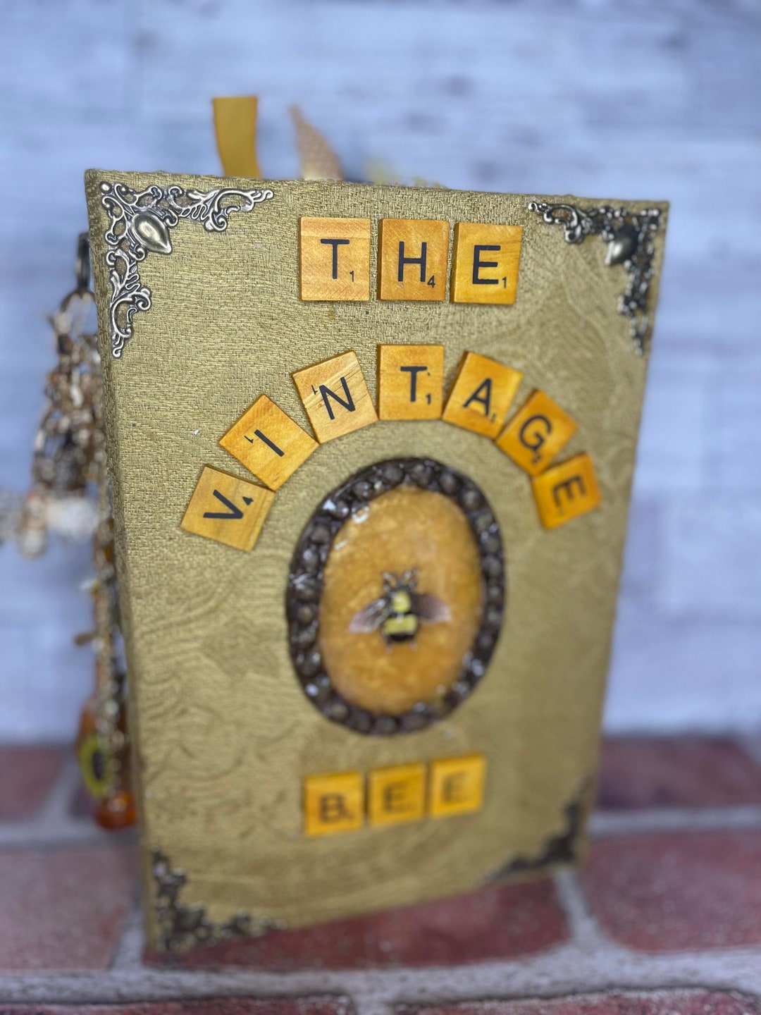 Cashmere Covered Vintage Style Bee Journal Lots of Pages, Pockets, Tags ...