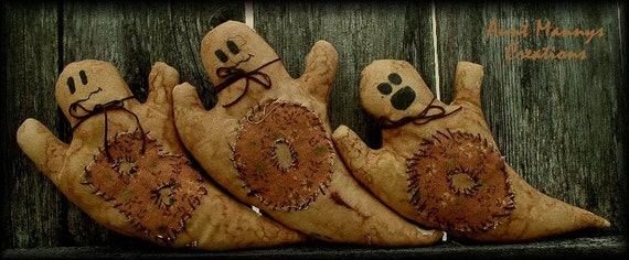 Primitive Folk Art Halloween Ghost Ornies BOO Pattern - Etsy
