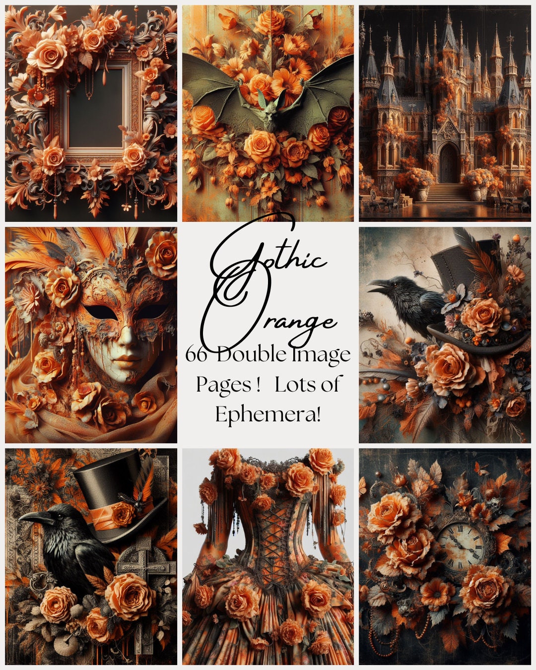 Aunt Mannys Gothic Orange Printable Journal Kit With Ephemera! - Etsy