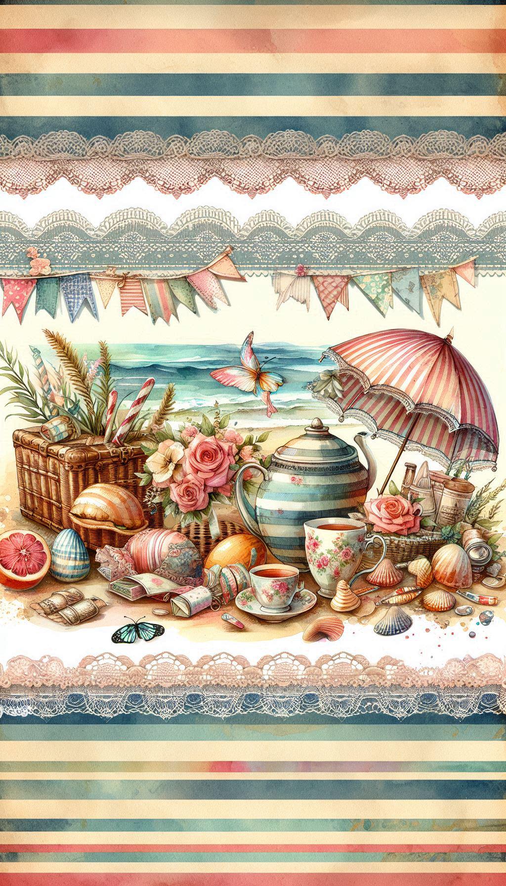 Aunt Mannys Watercolor Beach Printable Journal Kit With Ephemera! - Etsy