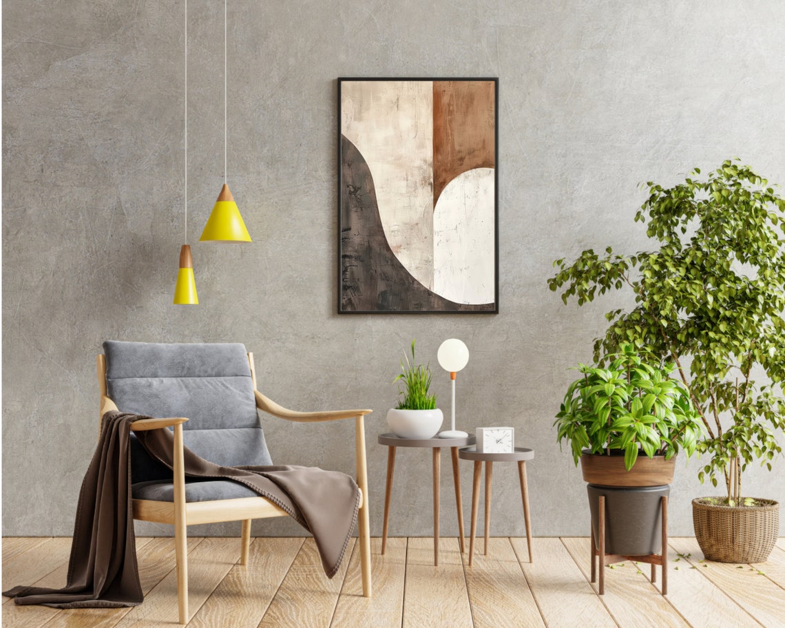 Neutral Line Boho Design Digital Wall Art L Printable Modern Minimalist ...