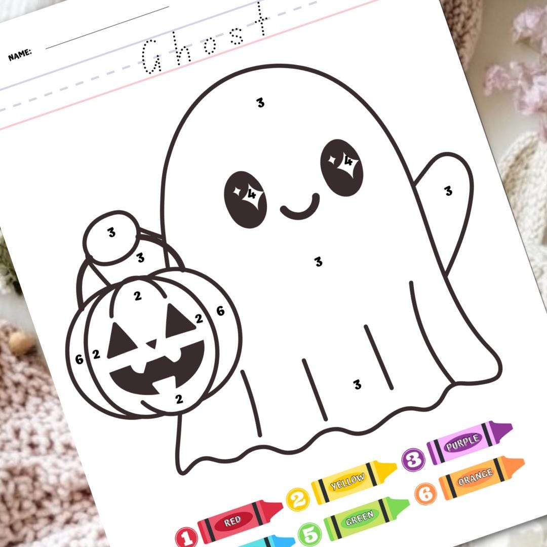 Halloween Color by Number | 5 Printable Pages | Ages 1-3 | Educational ...