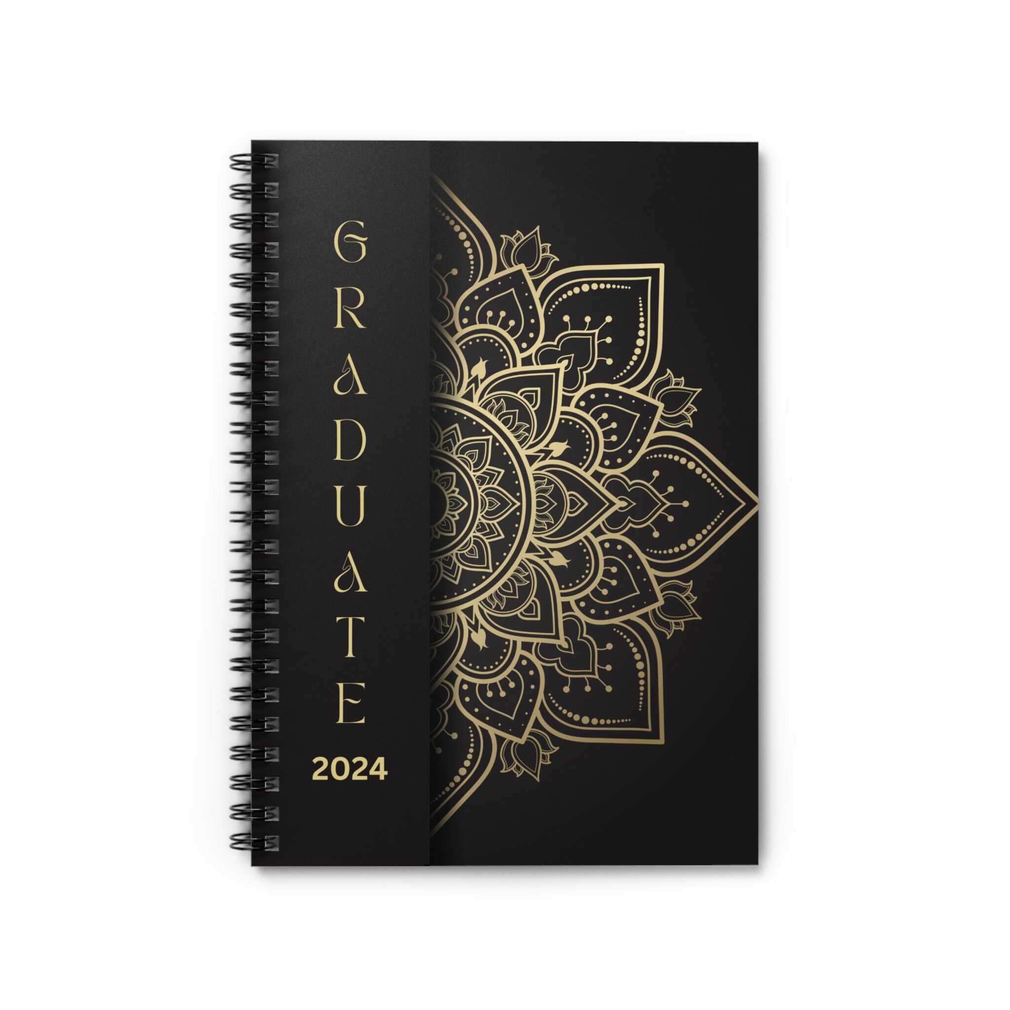 Graduate 2024 With Gold Mandala Design: 59 Page Ruled Line ...