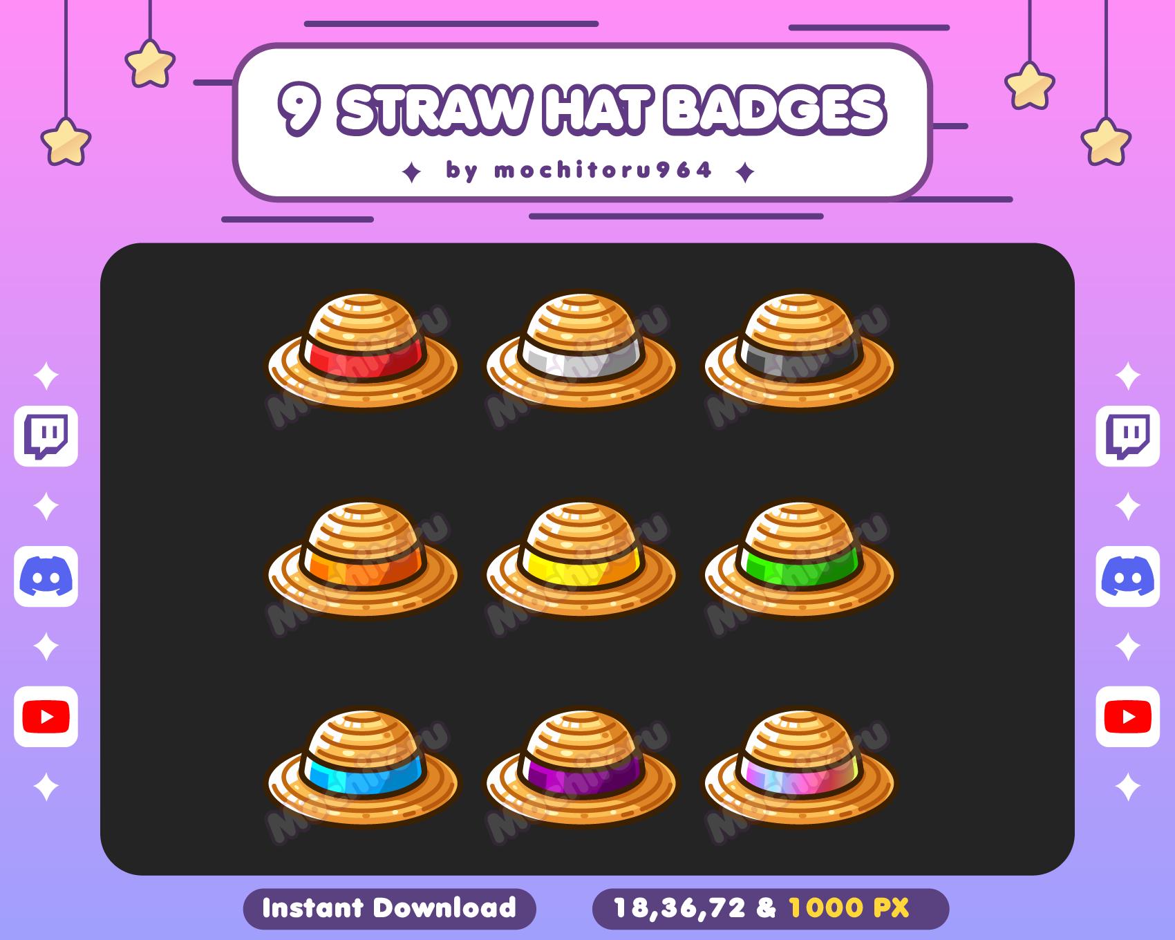 Twitch Badges | Straw Hat Badges | 9 Badges | Pirates | Badges Anime ...