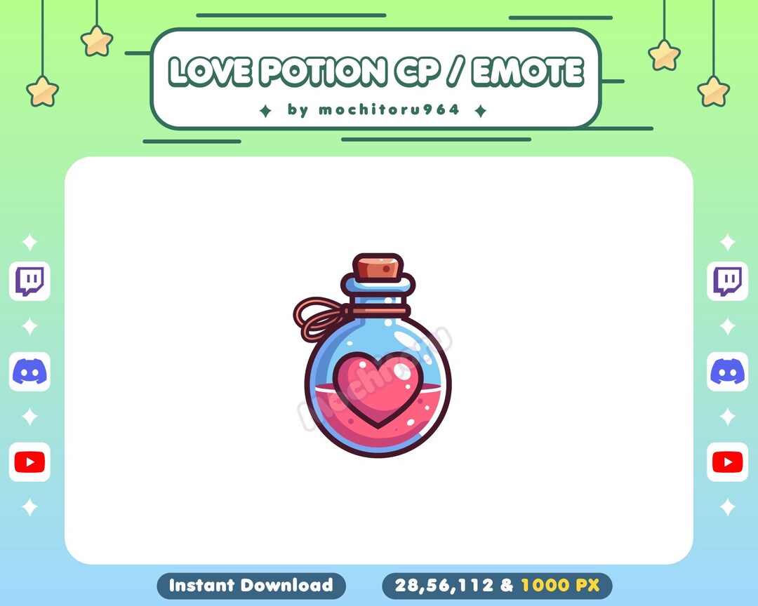 Love Potion Emotes | Cute Kawaii Channel Points for Twitch, Youtube ...