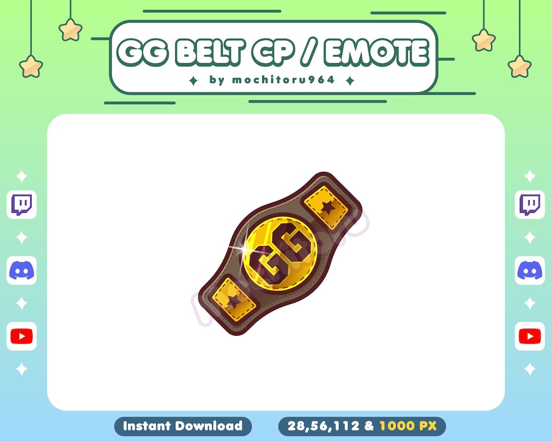 GG Belt Emote: Kawaii Stream Channel Points (digital Download) - Etsy
