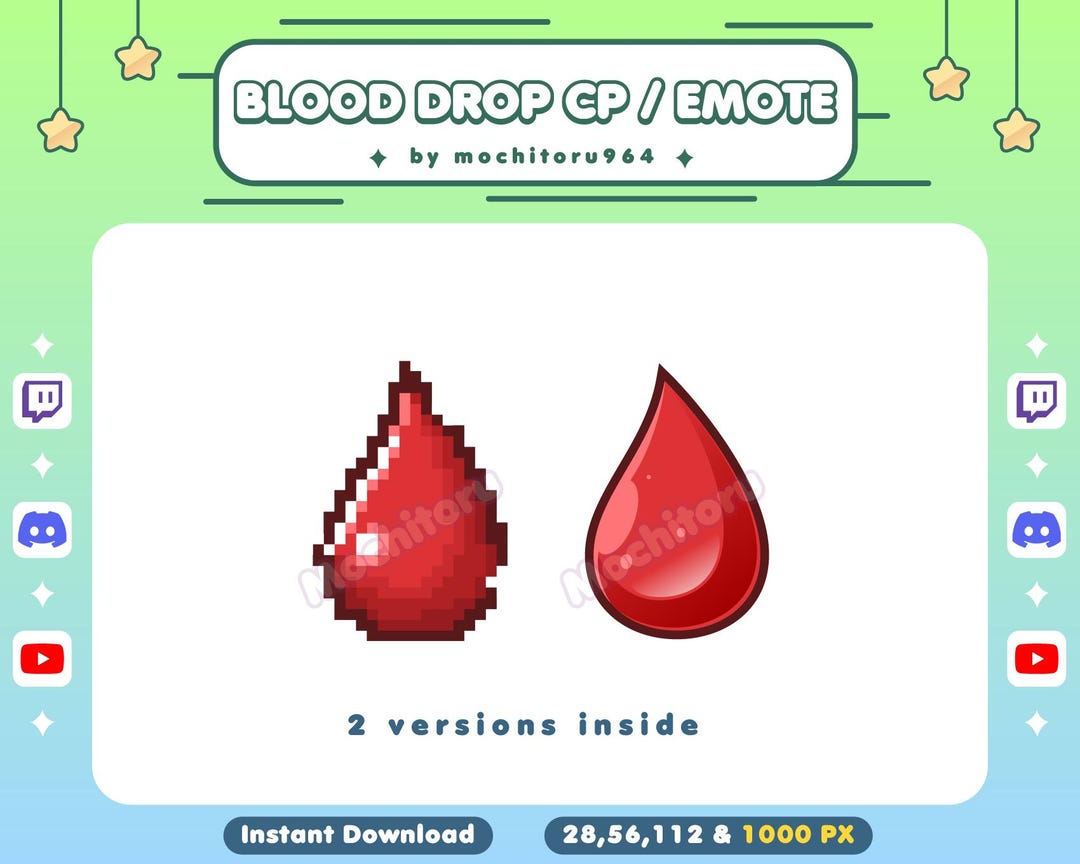Blood Drop Channel Points | Emotes | Pixel | Youtube Emotes | Discord ...