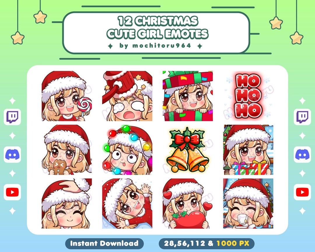 12 Christmas Cute Girl Emotes | Blonde Short Hair | Blonde Hair Girl ...