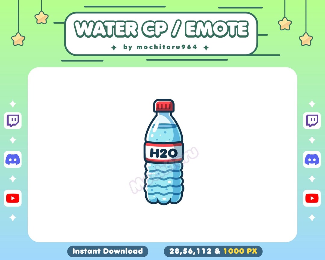 Hydrate Water H2O Channel Points | Water | Emotes | Hydrate | Youtube ...