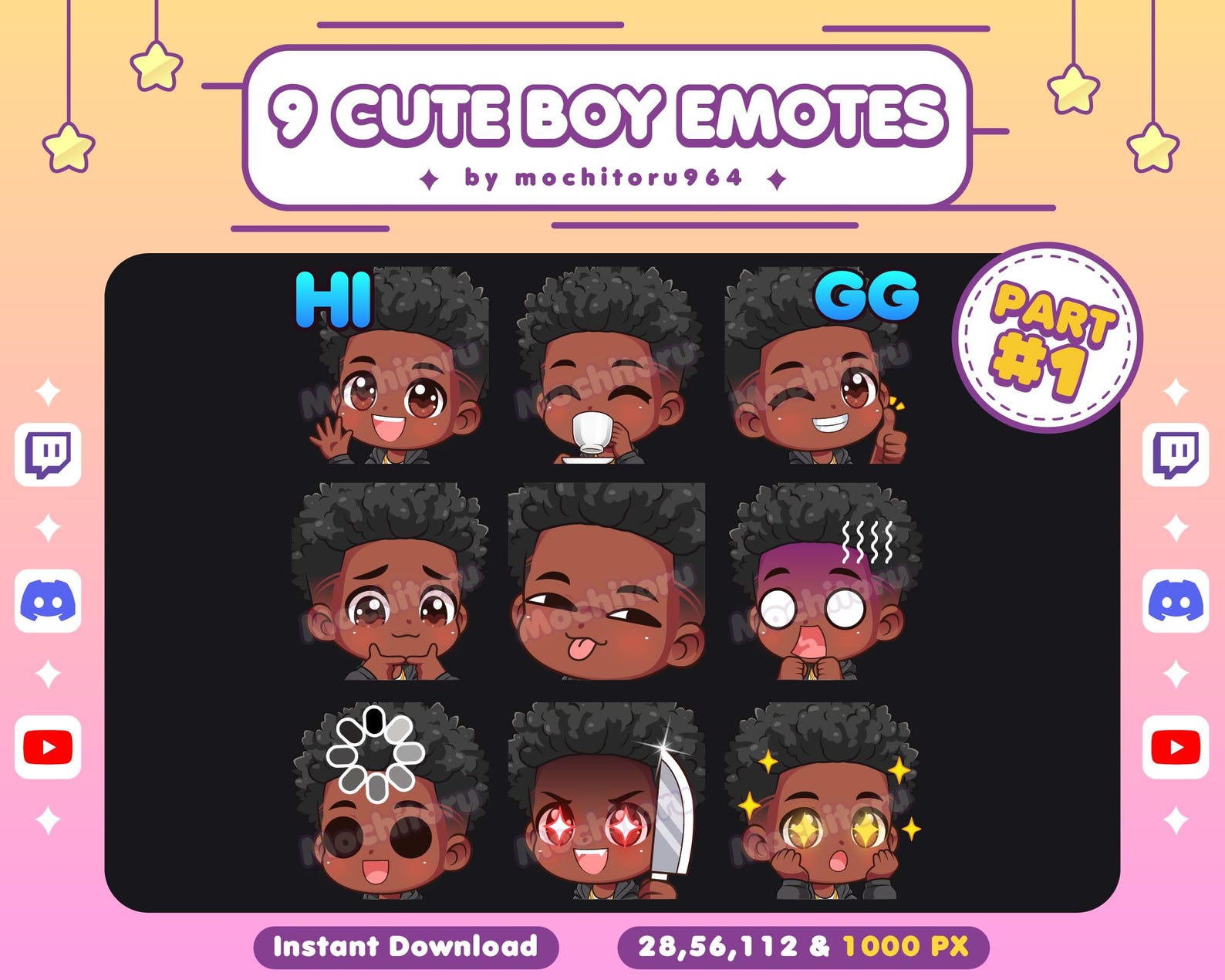 Twitch Emote - Cute Boy Emotes | 9 Boy Emotes Part 1 | Male Emotes ...