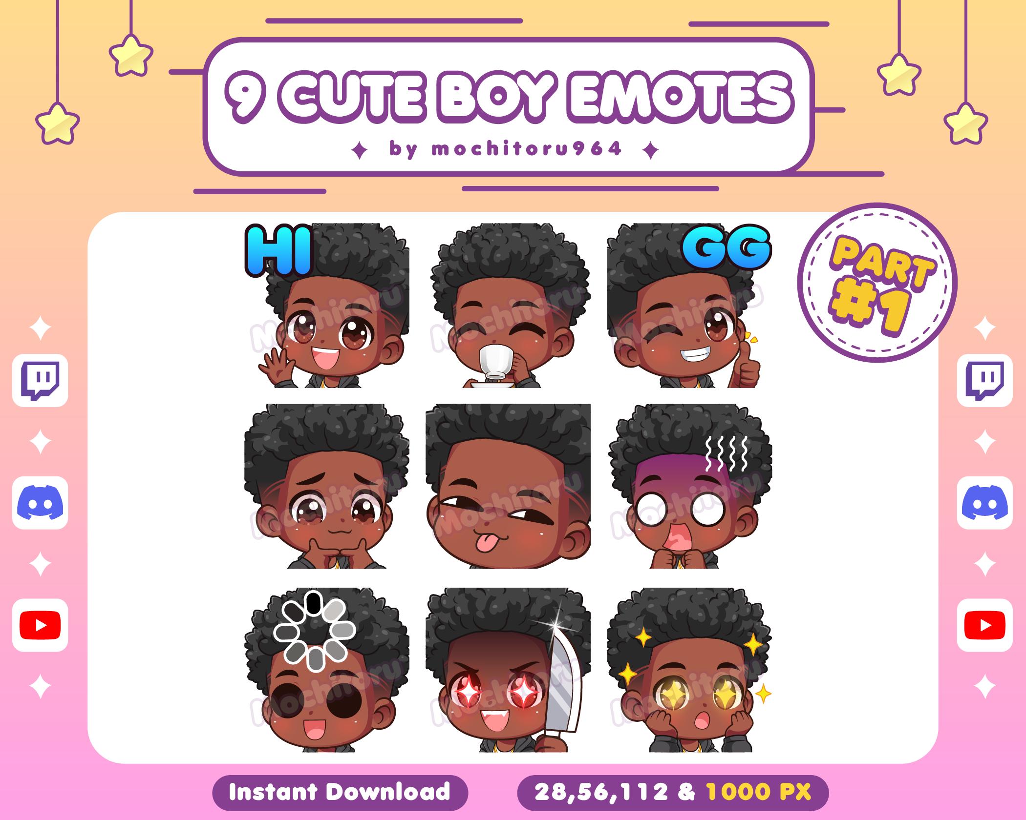 Twitch Emote - Cute Boy Emotes | 9 Boy Emotes Part 1 | Male Emotes ...