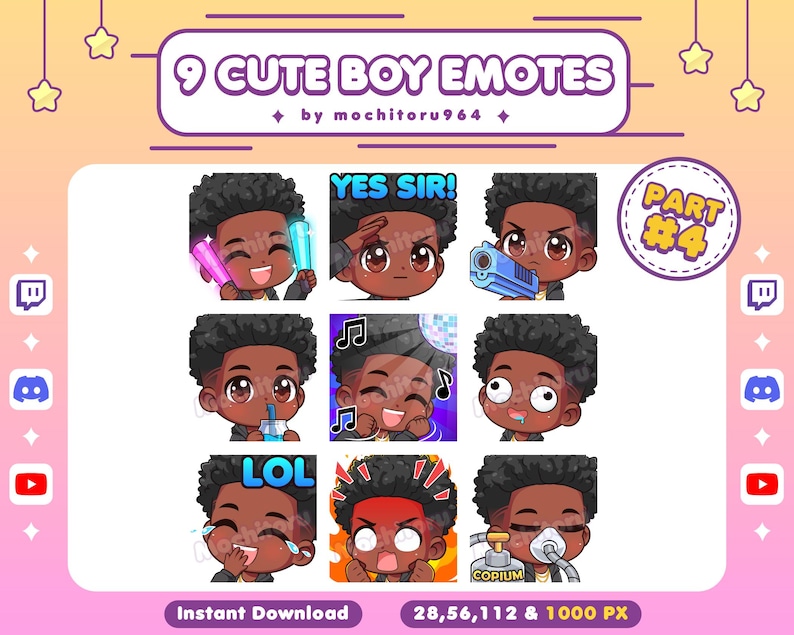 Twitch Emote - Cute Boy Emotes | 9 Boy Emotes Part 4 | Male Emotes ...