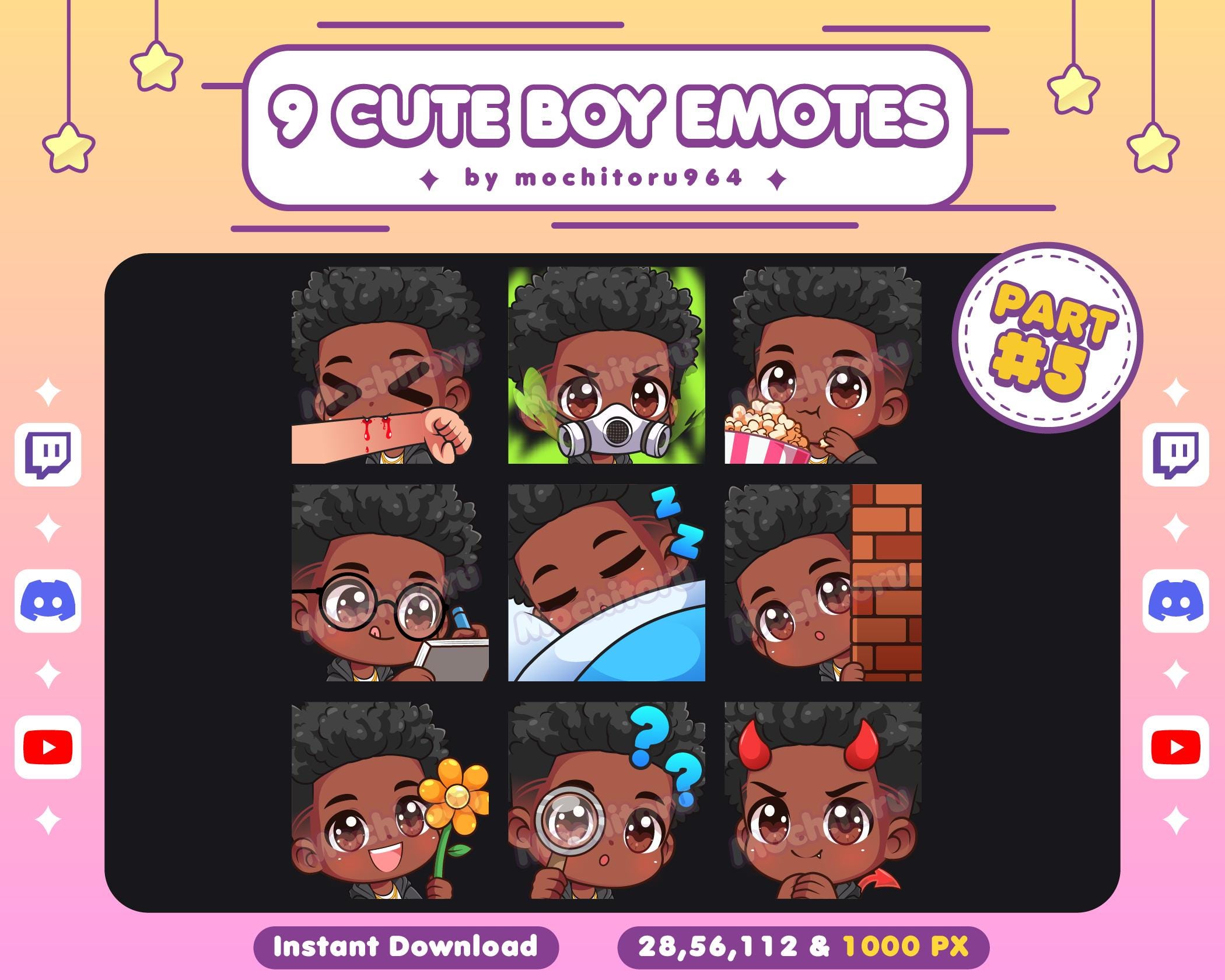 Twitch Emote - Cute Boy Emotes | 9 Boy Emotes Part 5 | Male Emotes ...
