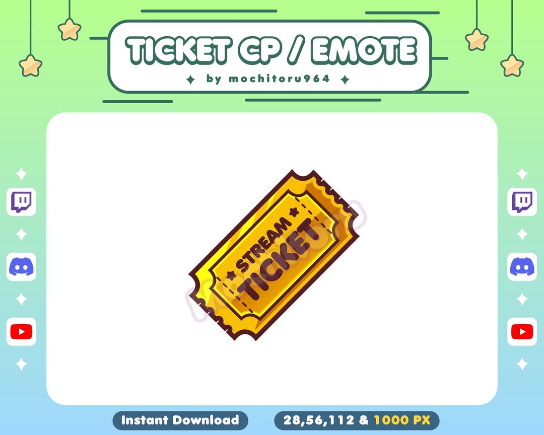 Stream Ticket Channel Points | Ticket | Emotes | Gold Ticket | Youtube ...