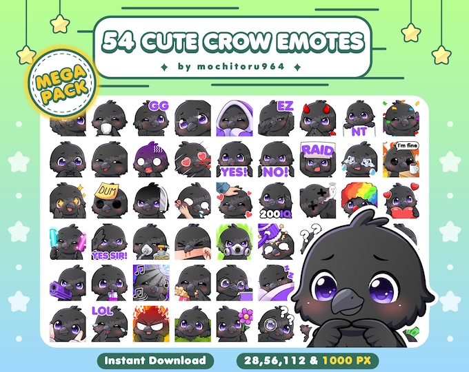 Raven & Crow Emote Pack 3 | Blackbird Emotes for Twitch, Discord ...