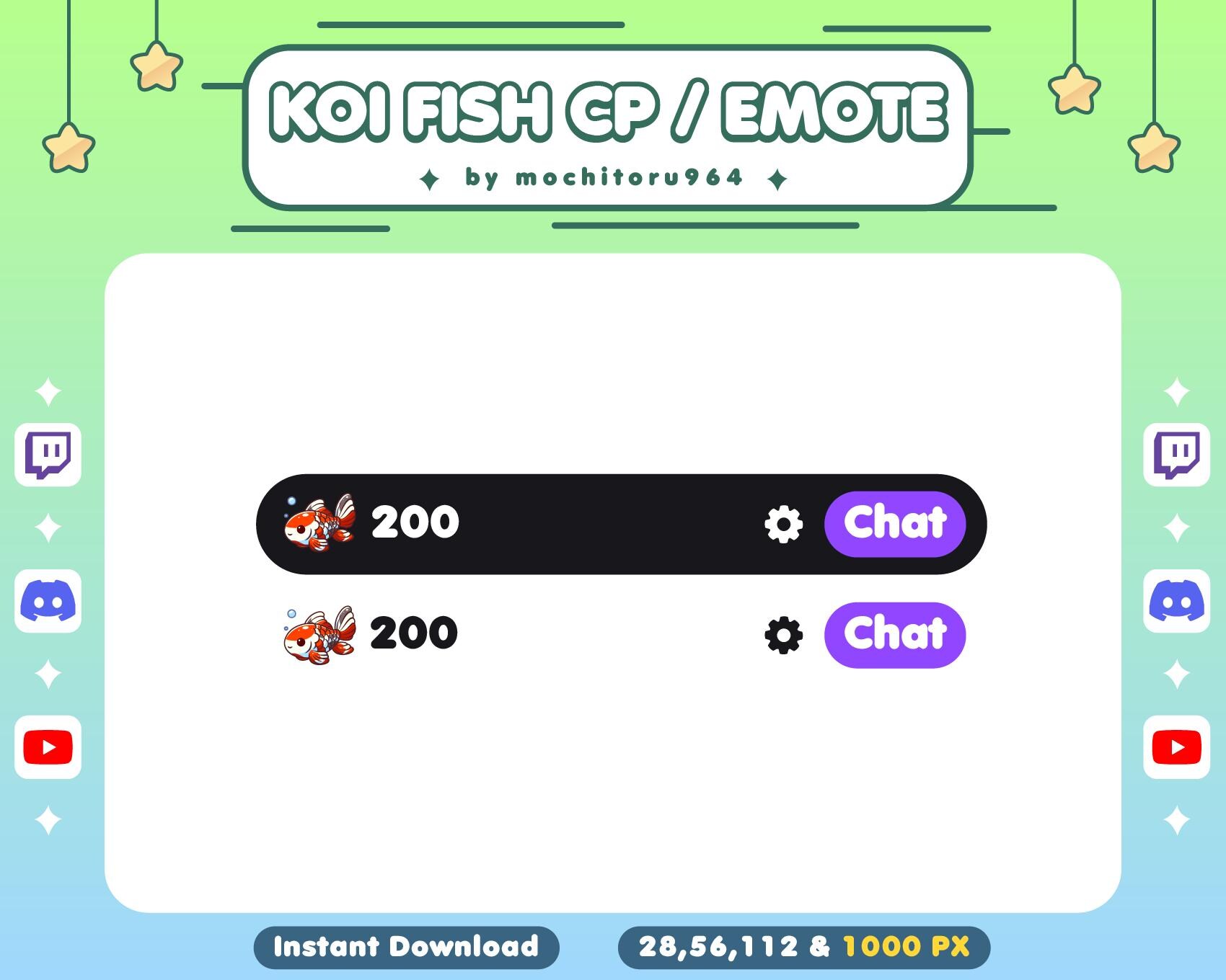 Koi Fish Emotes: Chibi Animal Channel Points (digital Download) - Etsy