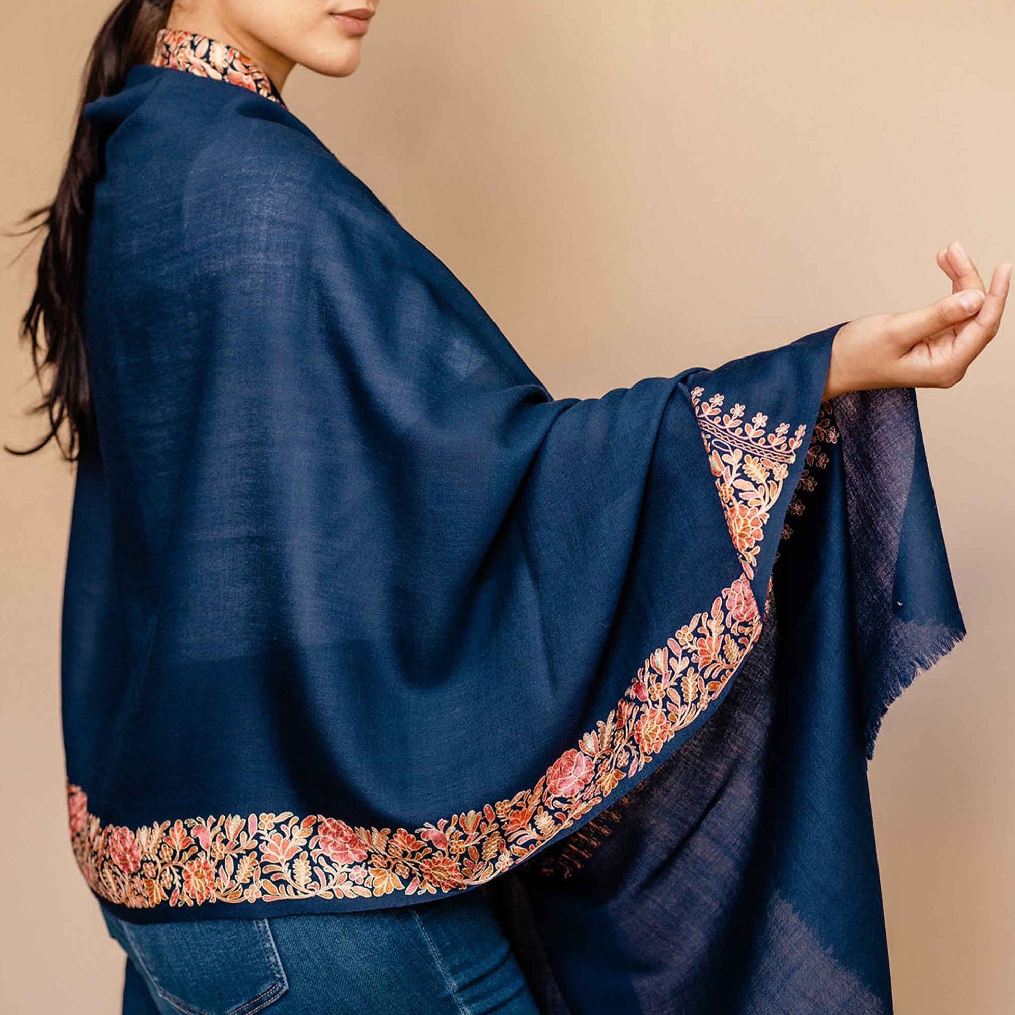 Tranquil Blue Pure Wool Royal Shawl Wrap - Etsy