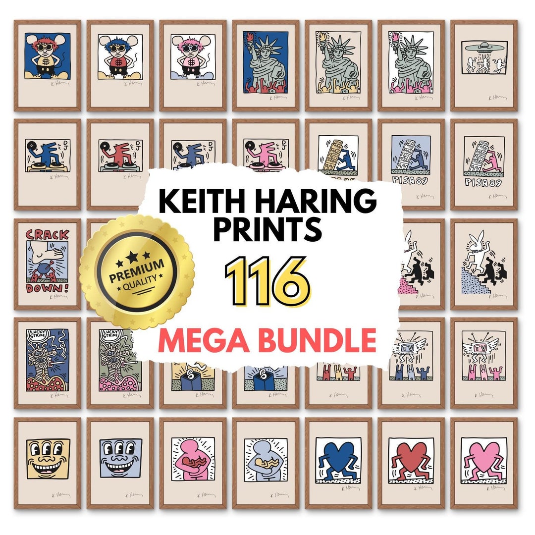 Keith Haring Art Prints Mega Bundle Keith Haring Wall Art Set of 116 ...