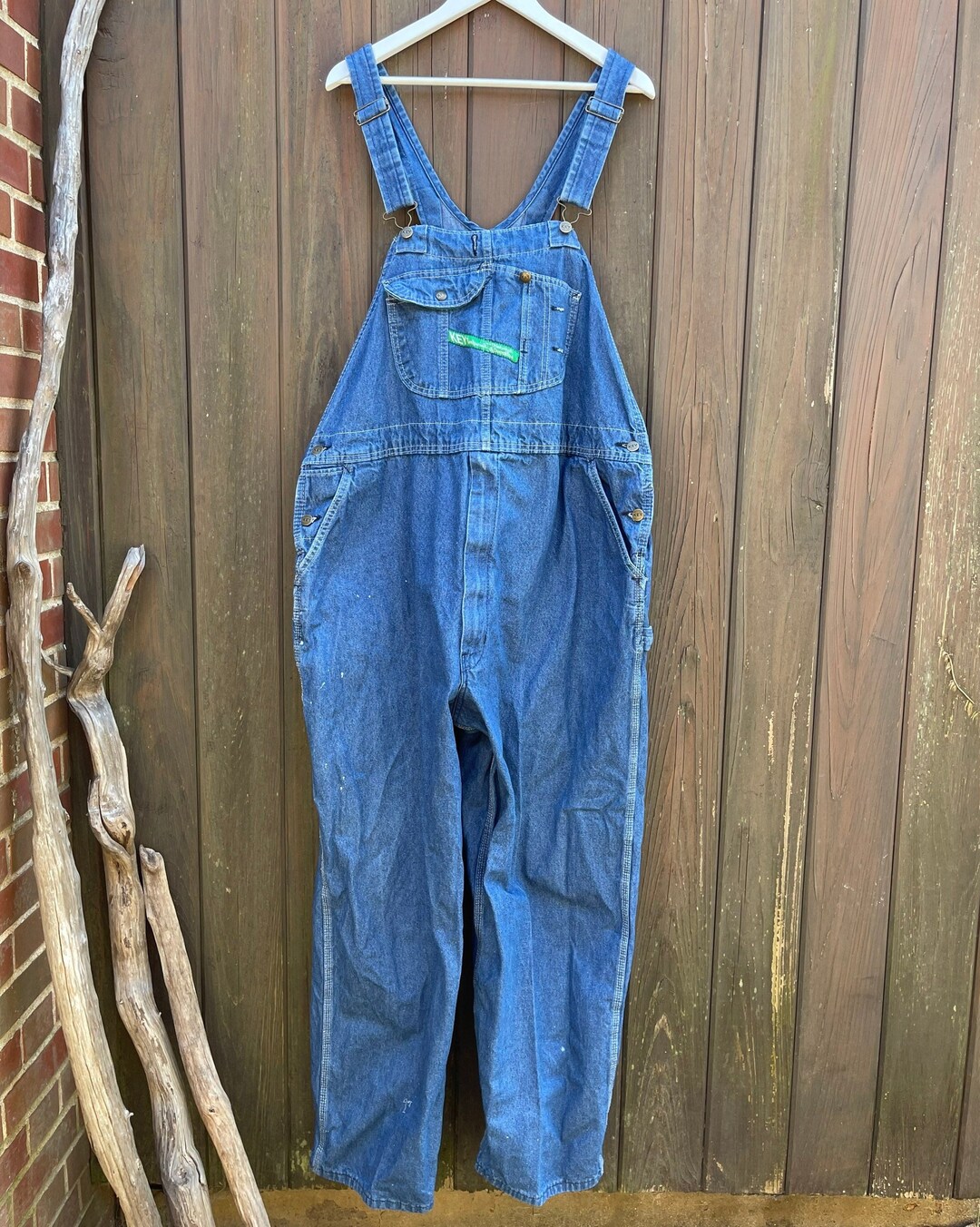 KEY IMPERIAL Oversized Super Baggy Denim Overalls Zip Fly. 50 X 30. 2XL ...