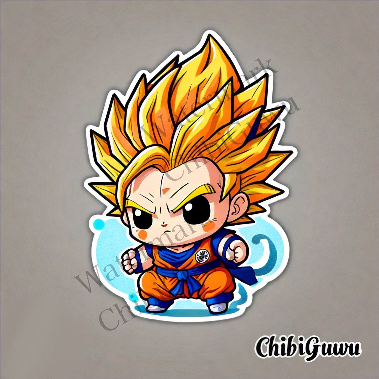 Custom Chibi Goku Super Saiyan Sticker - Etsy