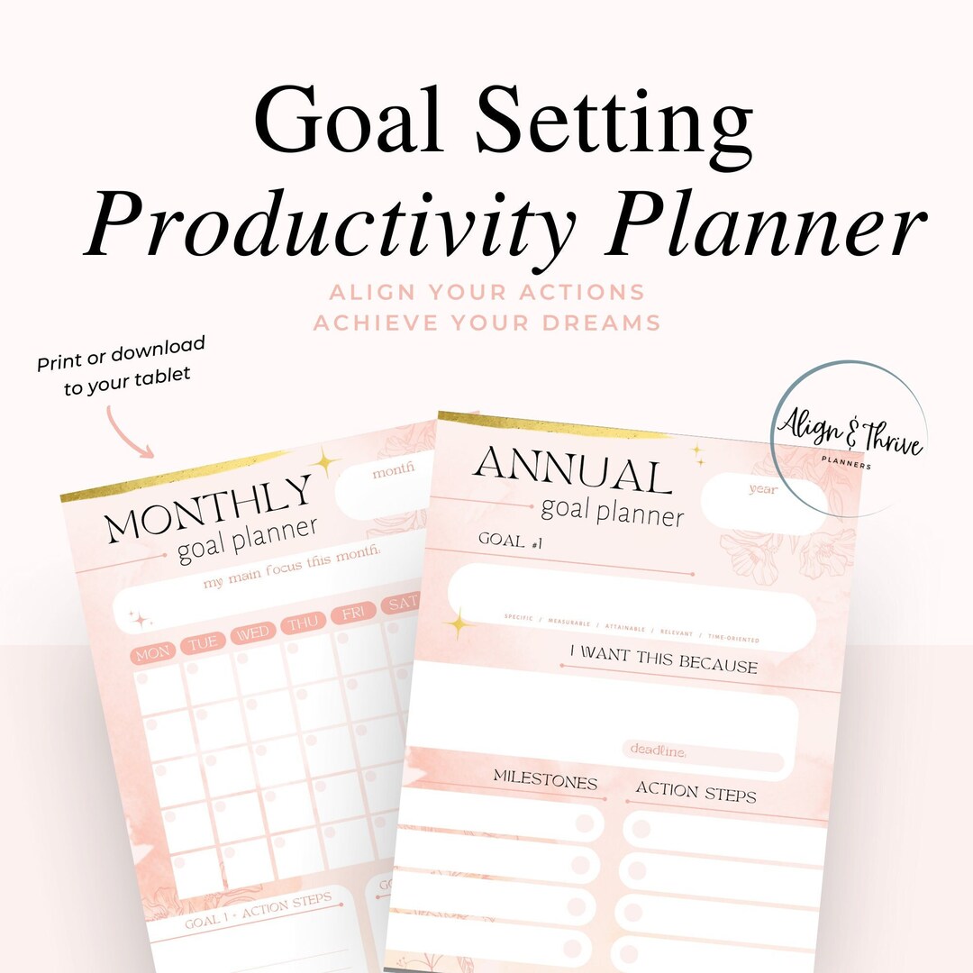 Goal Setting Productivity Planner - Goal-oriented Annual Planner ...