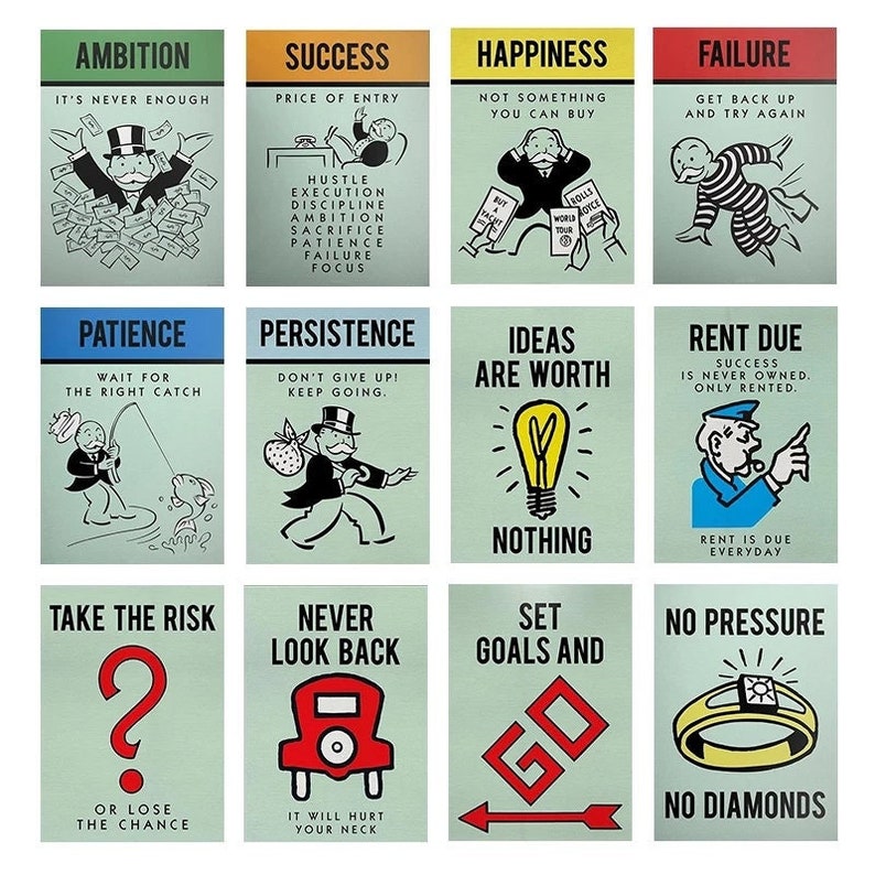 Motivational Monopoly Canvas 10X14 Inches - Etsy