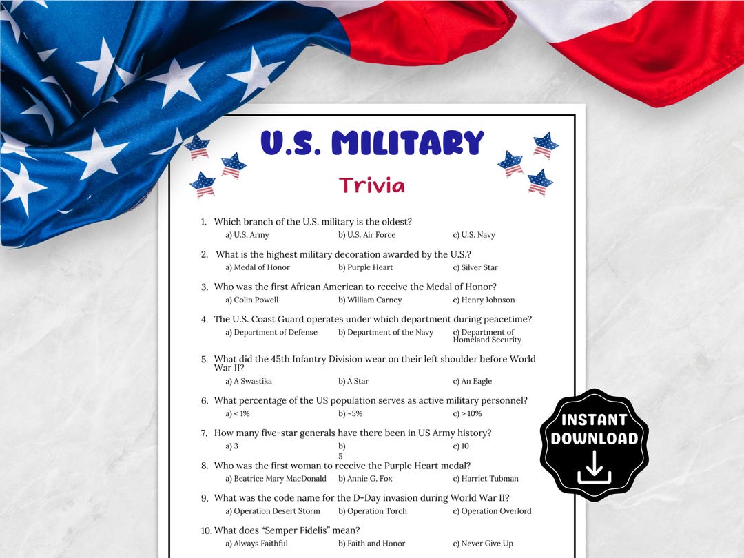 U.S. Military Trivia Quiz, Memorial Day Games for the Office, Memorial ...
