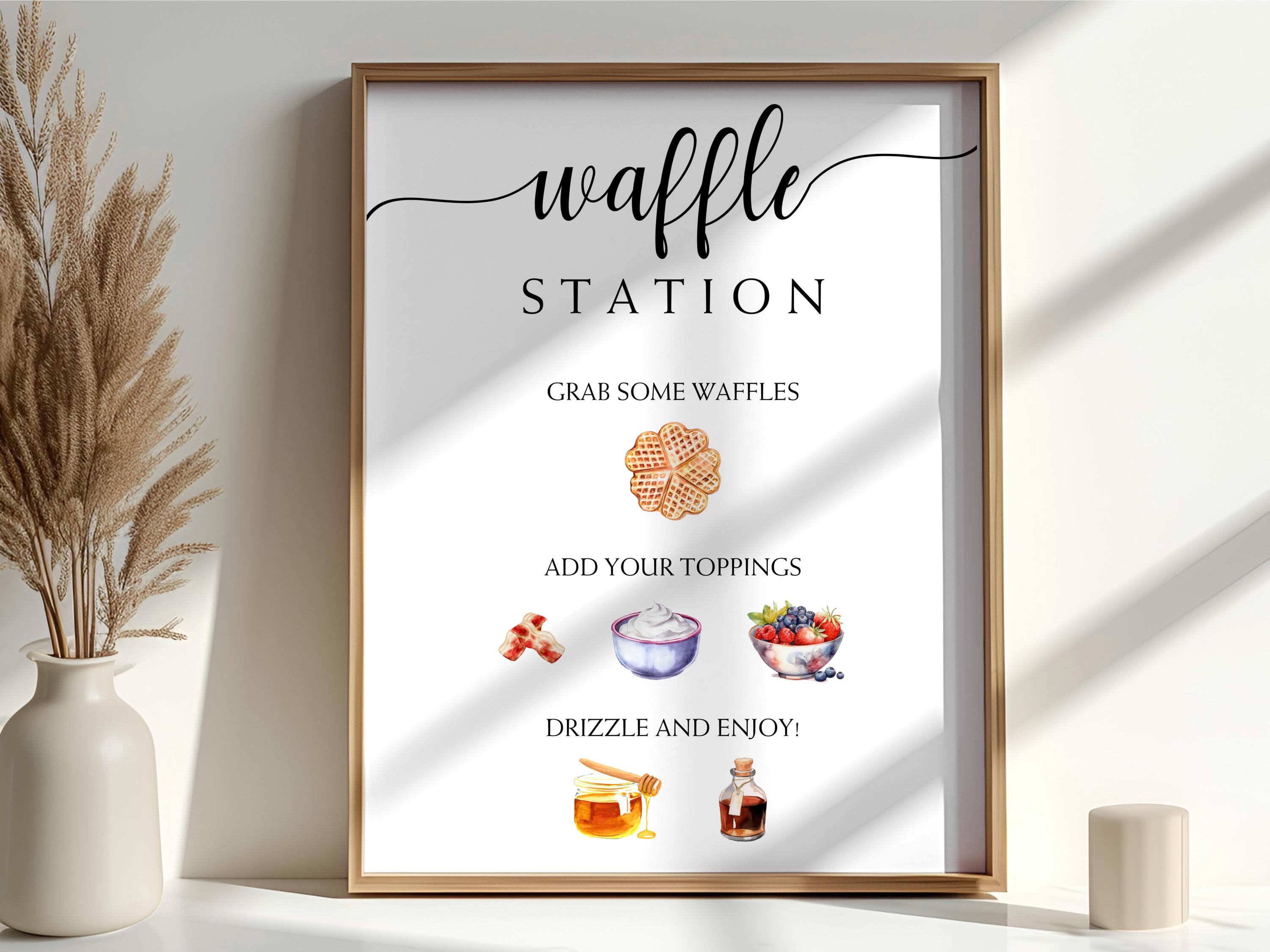 Waffle Bar Sign With Table Cards, Waffle Party, Waffle Station for ...