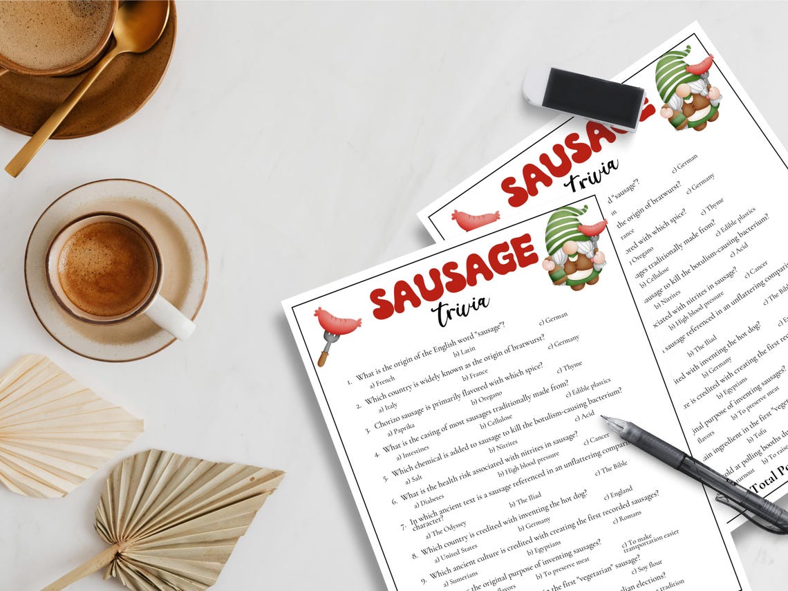 Sausage Trivia Game, Oktoberfest Party Game for Kids & Adults, German ...